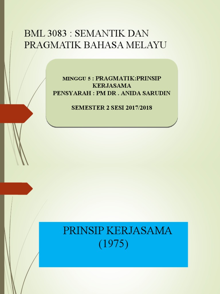 Prinsip Kerjasama Grice dalam Pragmatik | PDF | Bisnis