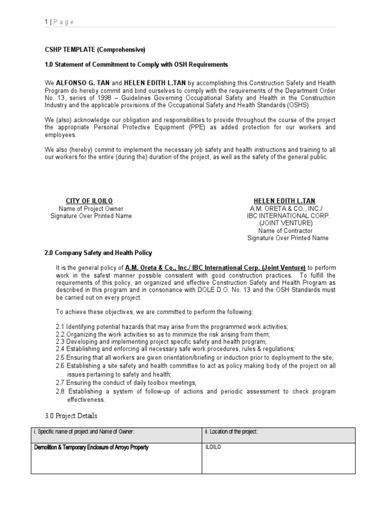 Arroyo Demolition & Fencing CHSP | PDF | Personal Protective Equipment ...