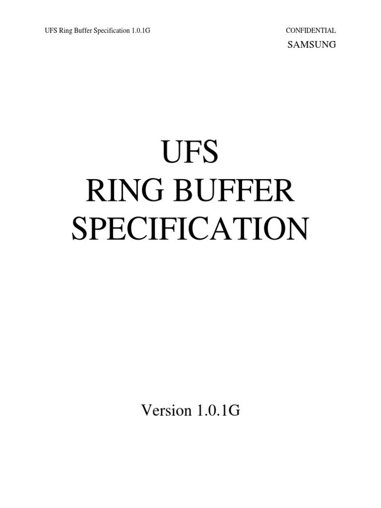 Samsung UFS Ring Buffer Specification v1.0.1G | PDF | Computer Data ...