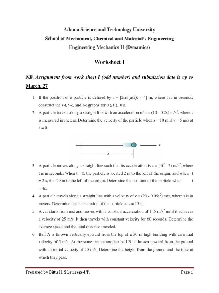 Work Sheet I & II | PDF | Acceleration | Speed