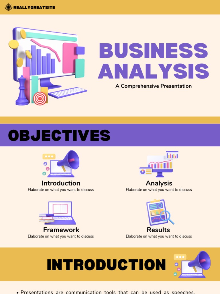 Simple Pastel 3D Business Analysis Professional Presentation | PDF