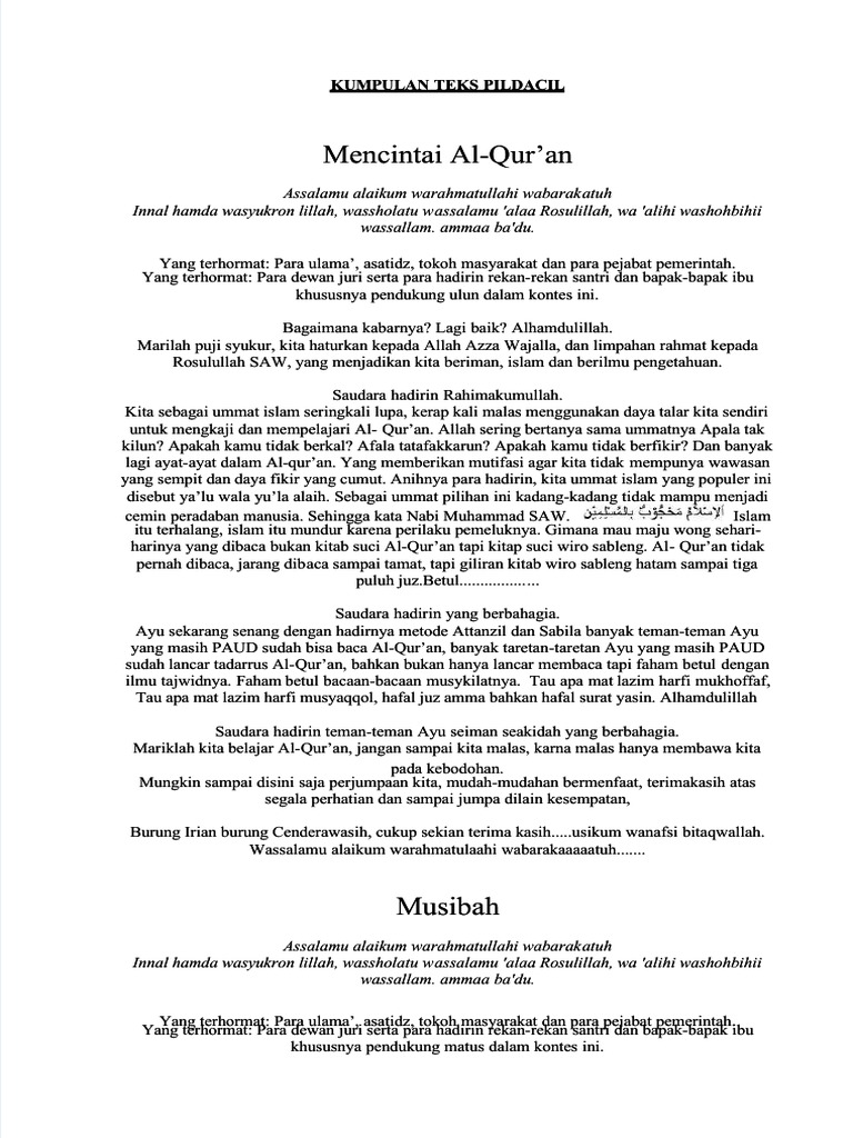 Kumpulan Teks Pildacil | PDF