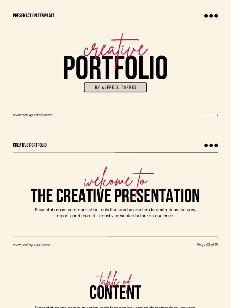 Beige Minimal Creative Portfolio - Presentation | PDF | Communication ...