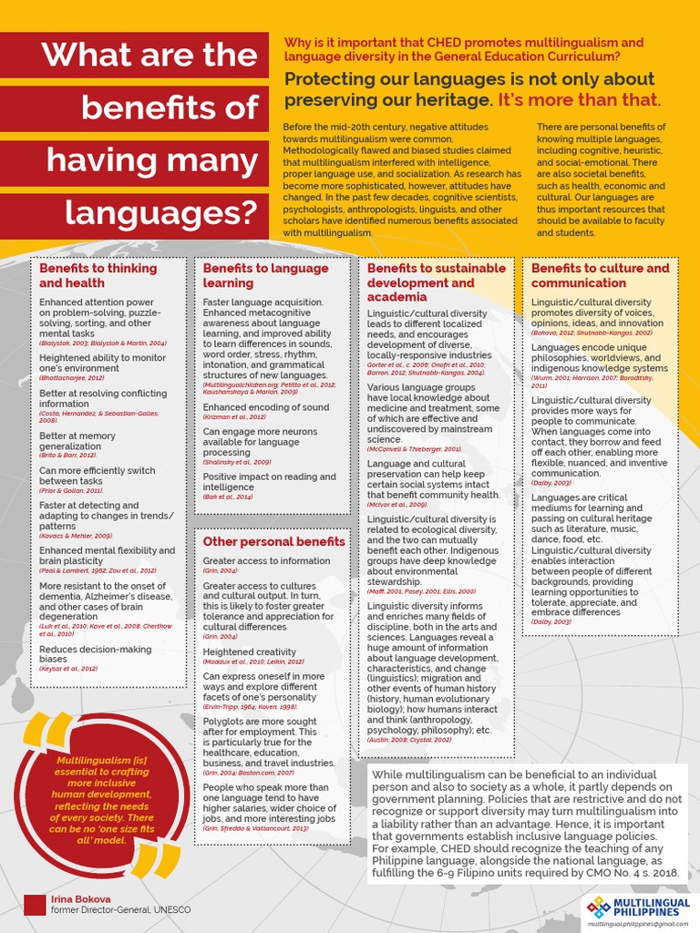 Background Info-Benefits of Many Languages | PDF | Multilingualism ...