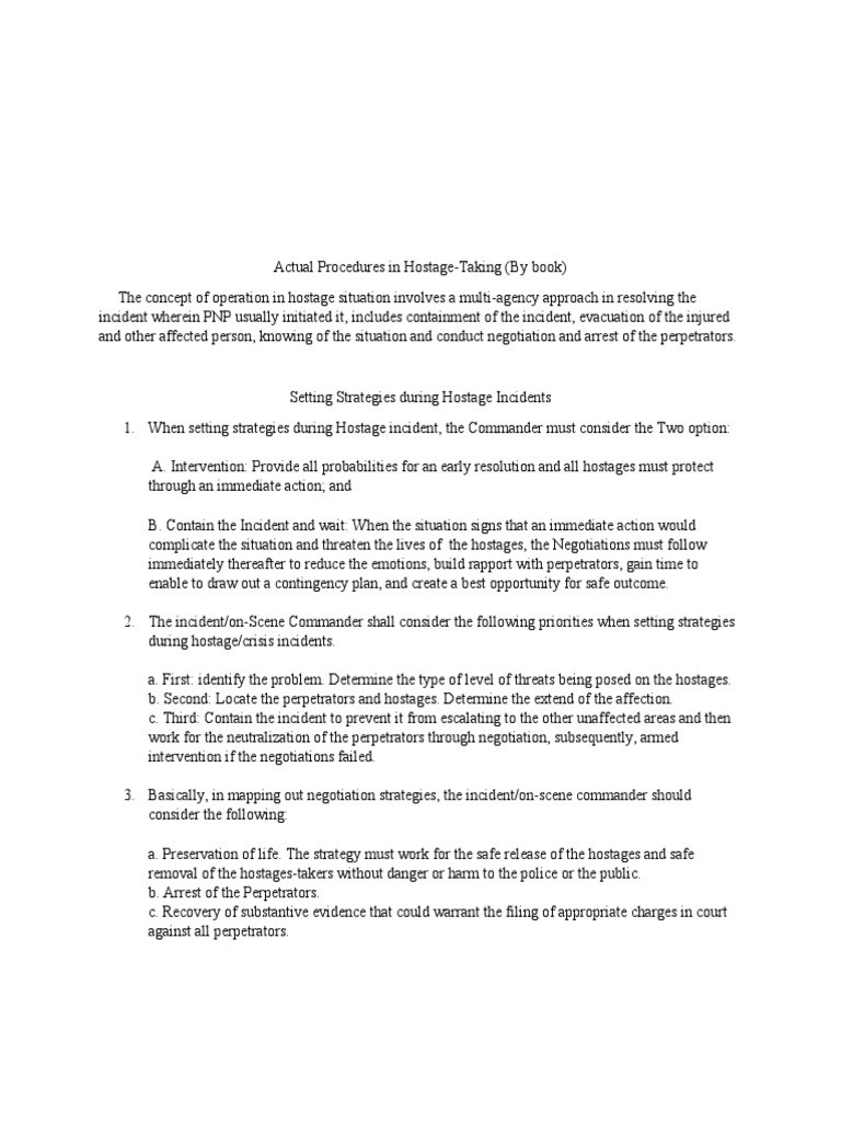 Hostage | PDF | Negotiation | Hostage