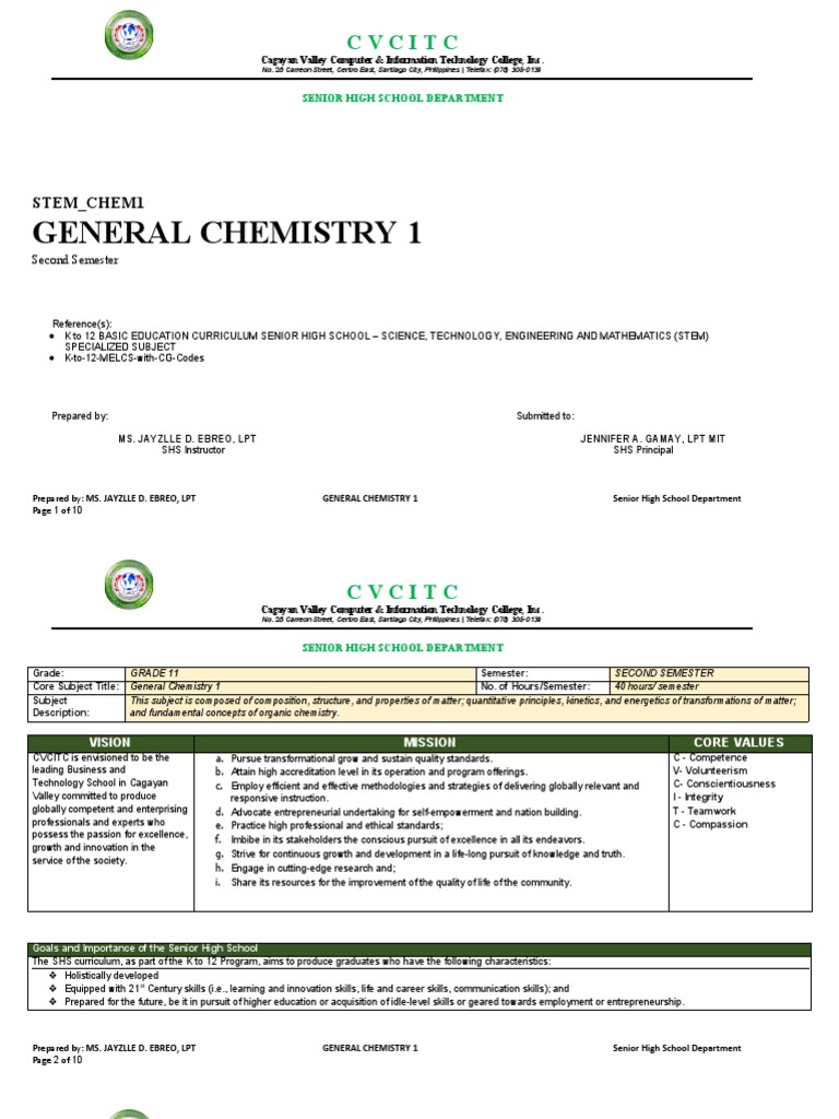 Fidp Stem Chem1 | PDF | Chemistry | Physical Sciences