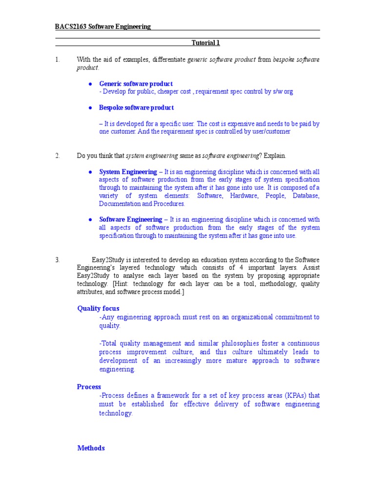 Product.: BACS2163 Software Engineering Tutorial 1 | PDF | Usability | Software