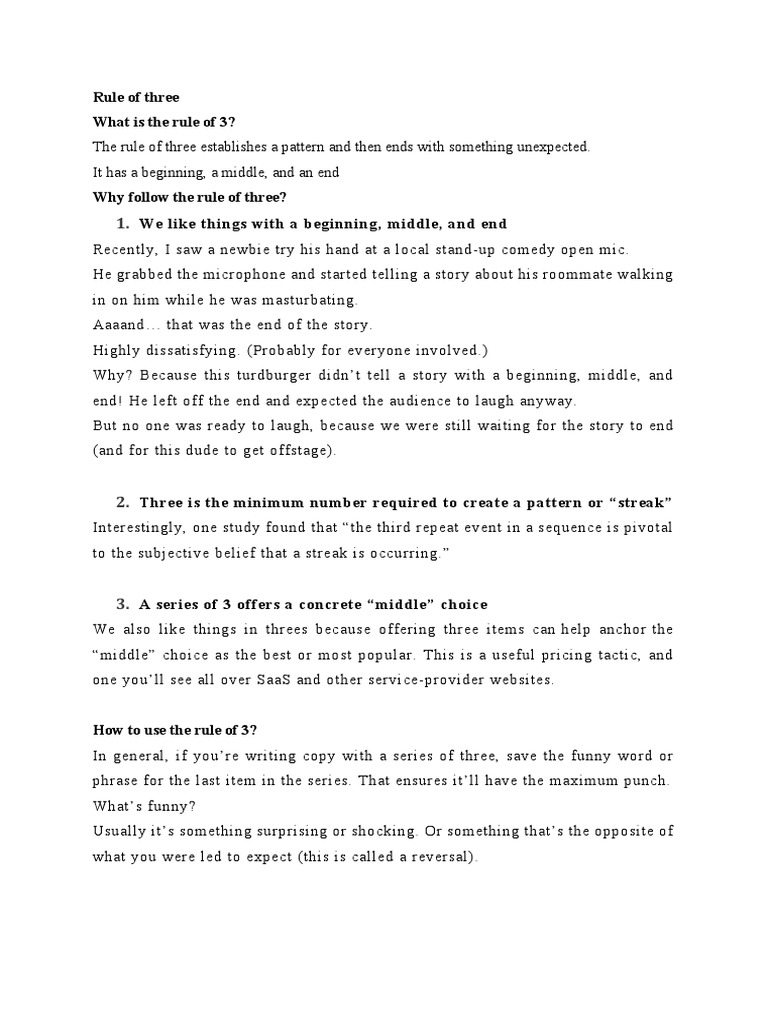 Rule of Three | PDF