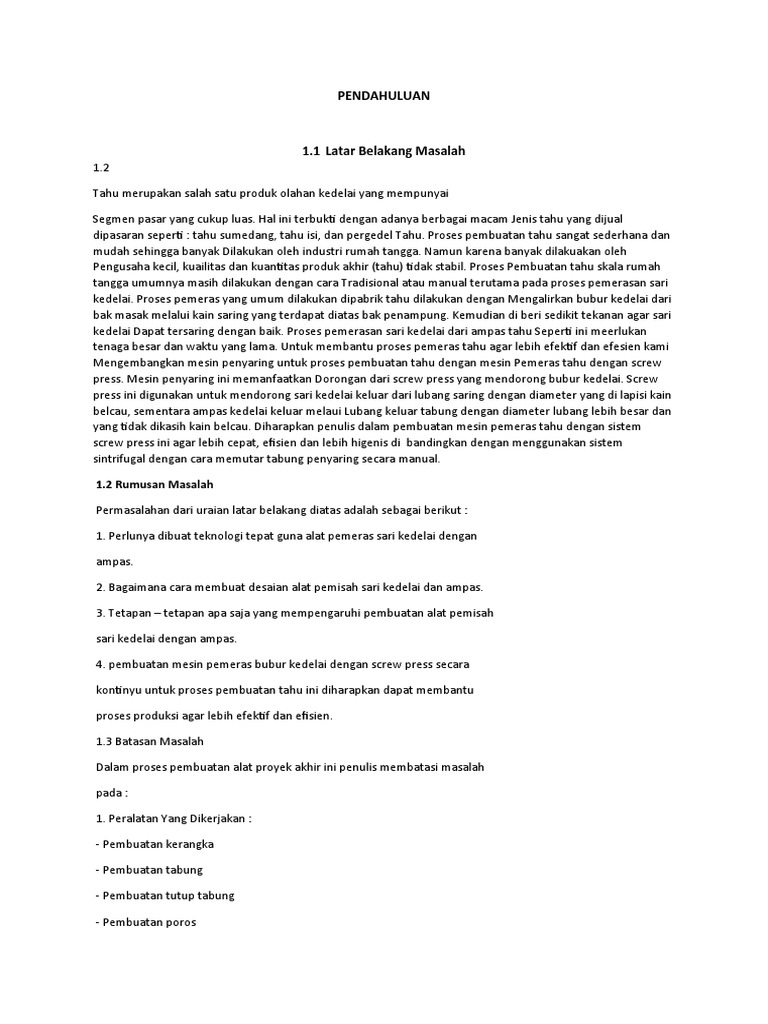 Pendahuluan: 1.2 Rumusan Masalah | PDF