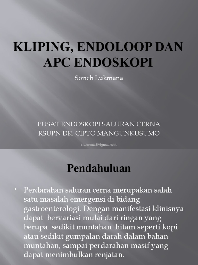Kliping, Endoloop Dan APC Endoskopi | PDF