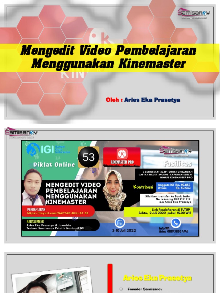 Tutorial Diklat 53 Mengedit Video Pembelajaran Menggunakan Kinemaster | PDF
