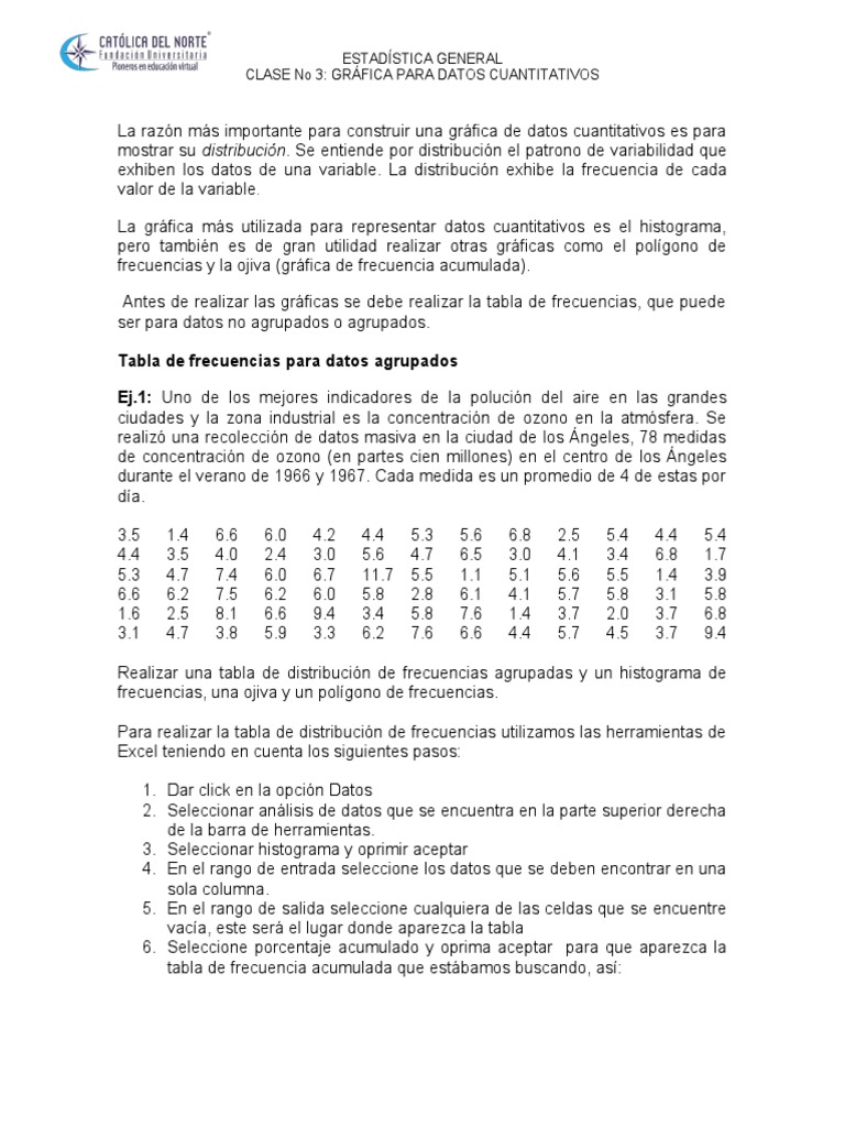 Clase 3 | PDF | Histograma | Muestreo (Estadísticas)