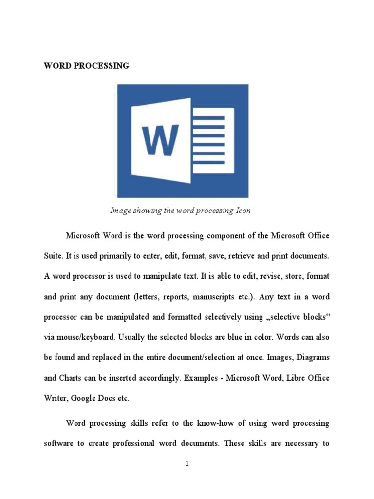 Image Showing The Word Processing Icon | Download Free PDF ...