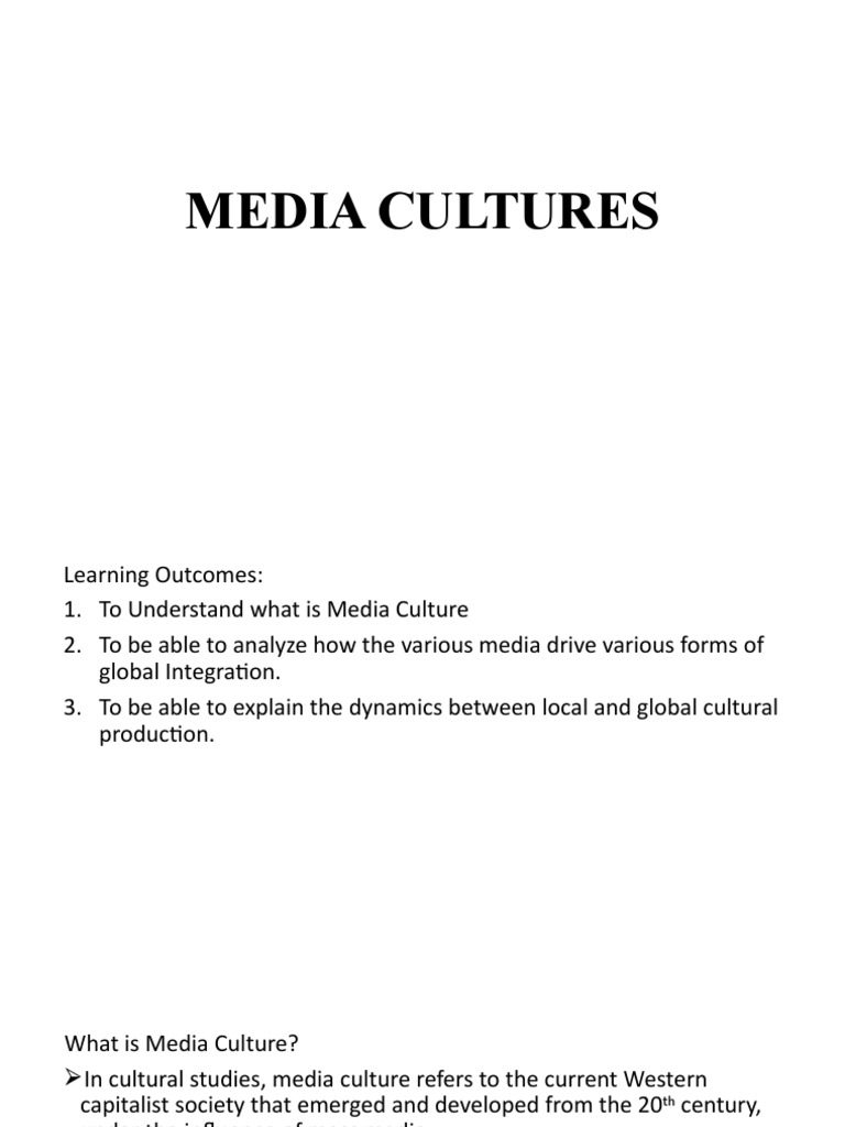 Media Cultures Tcw Pdf Mass Media Internet