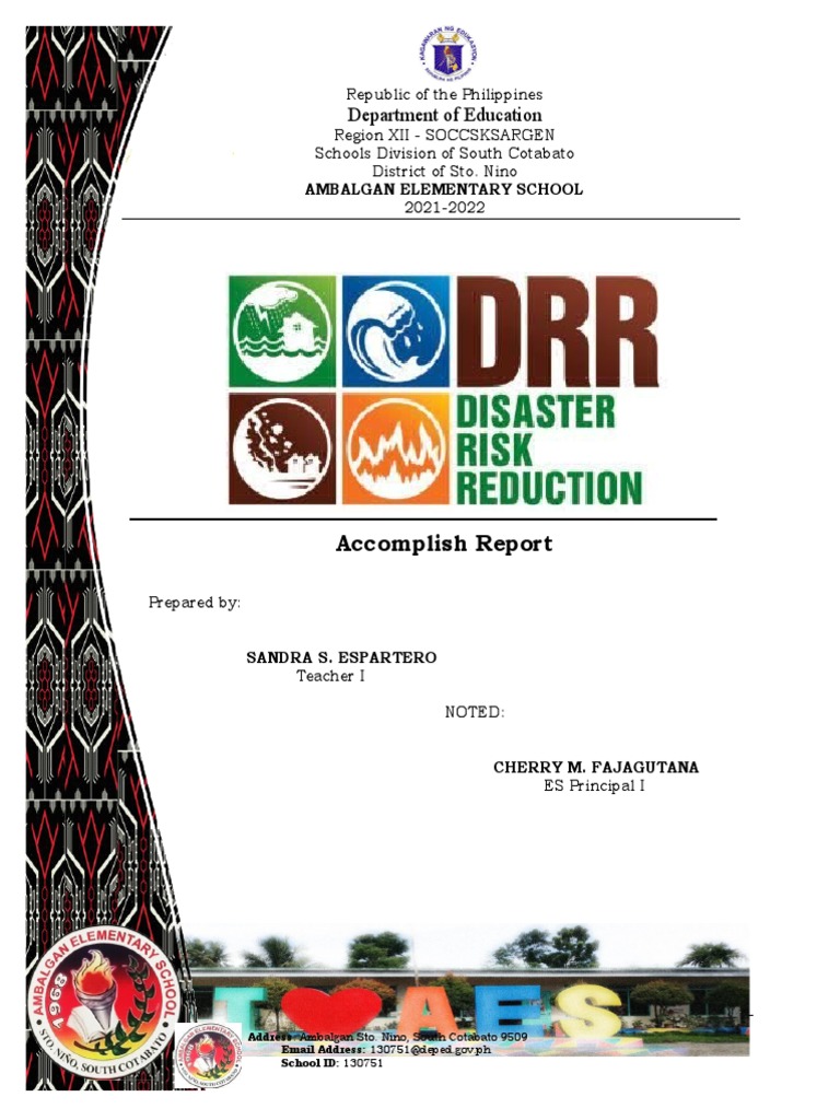 DRR Accomplishment Report | PDF | Emergency Management | Disaster Risk ...