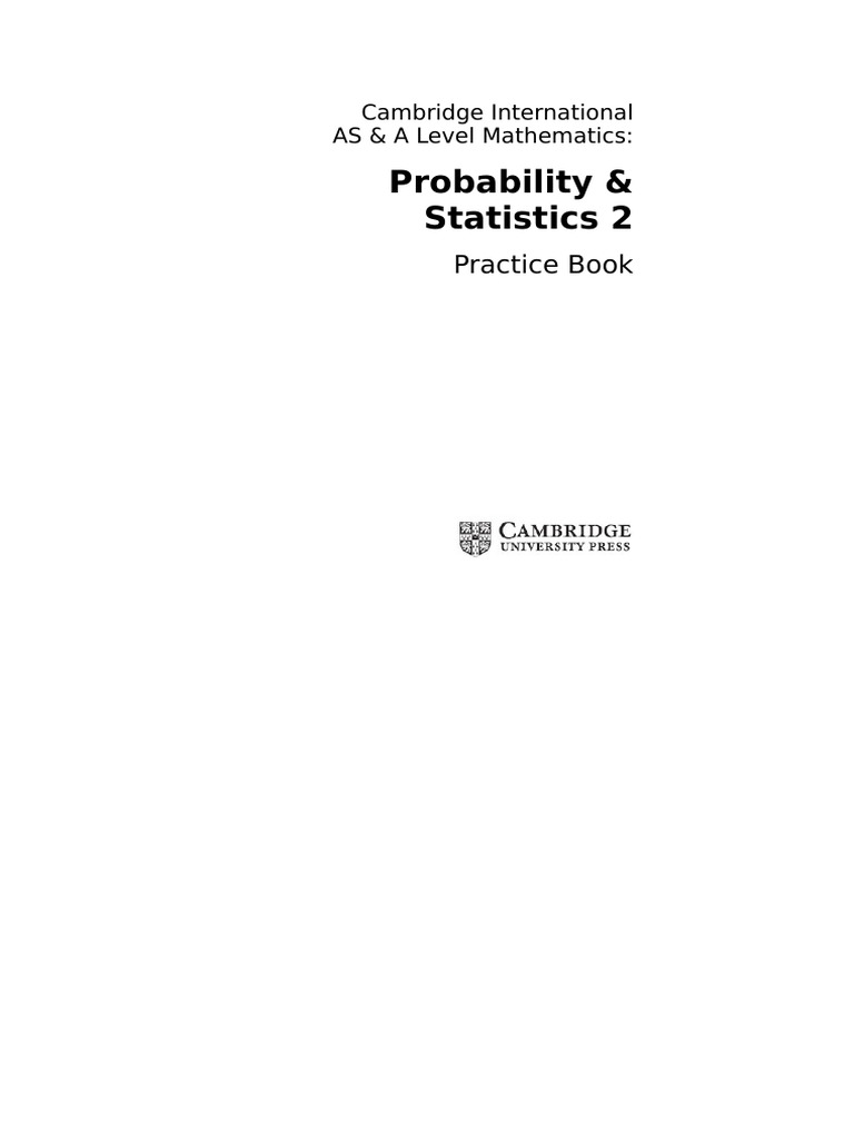 Cambridge International As Amp A Level Mathematics Probability Amp ...