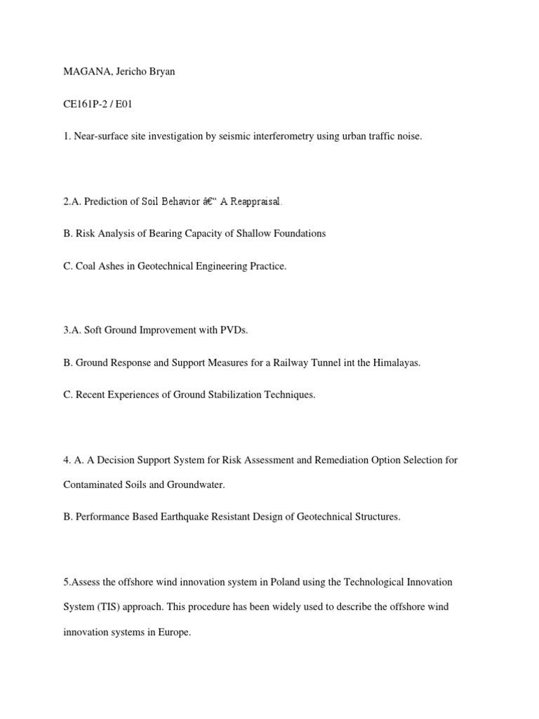 Magana, Jericho Bryan - Laboratory Activity 2 | PDF | Geotechnical ...