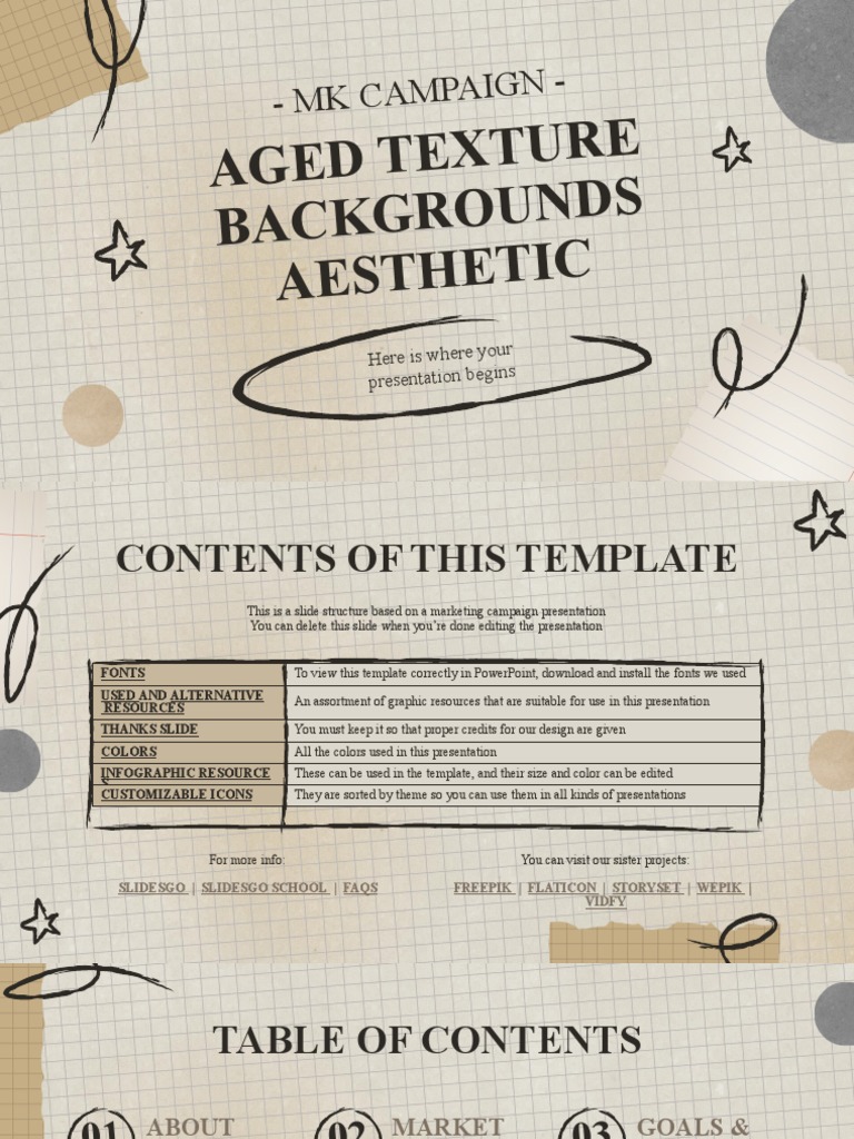 Aged Texture Backgrounds Aesthetic MK Campaign by Slidesgo | PDF ...