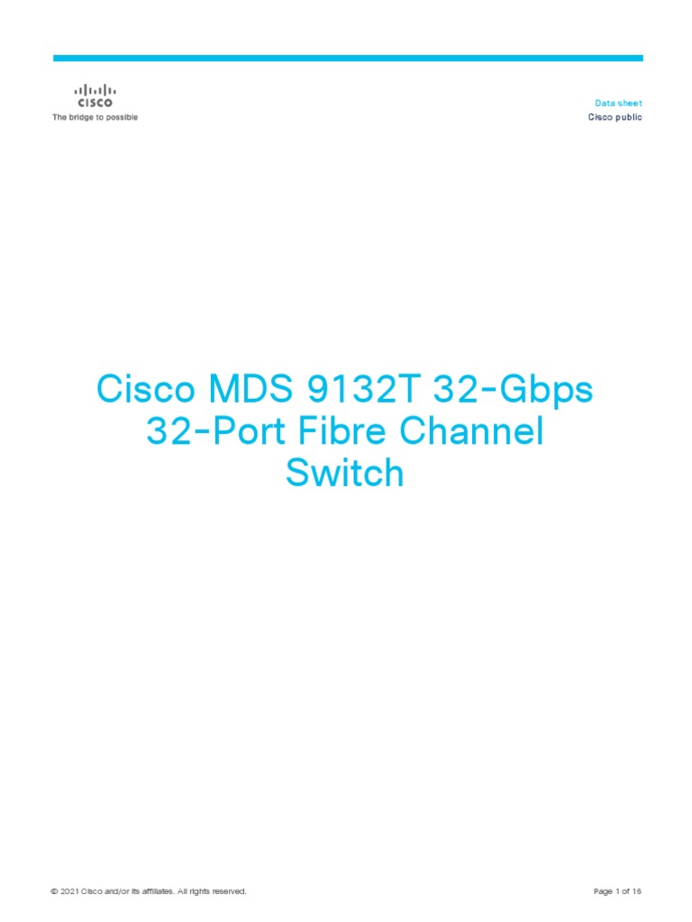 Cisco MDS 9132T 32-Gbps 32-Port Fibre Channel Switch Data Sheet | PDF ...