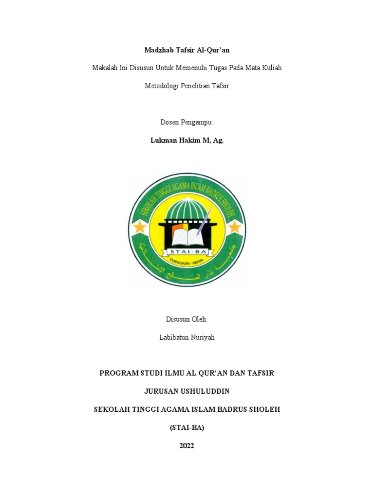 Madzhab Tafsir | PDF