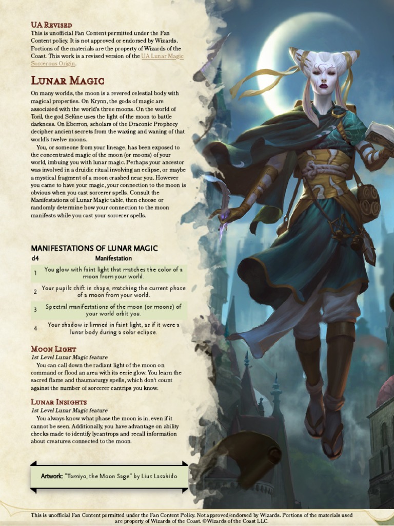 Lunar Magic Sorcerer - Revised UA | PDF | Moon | Astronomy