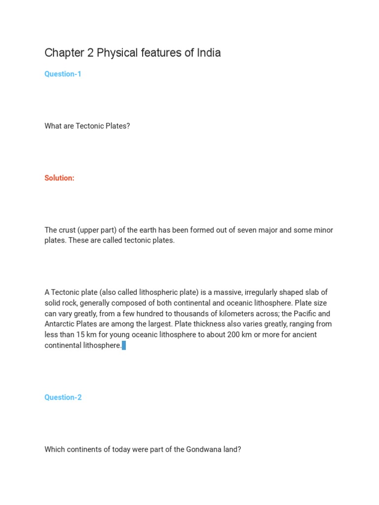 Physical Features of India Explained | PDF | Plate Tectonics | Himalayas