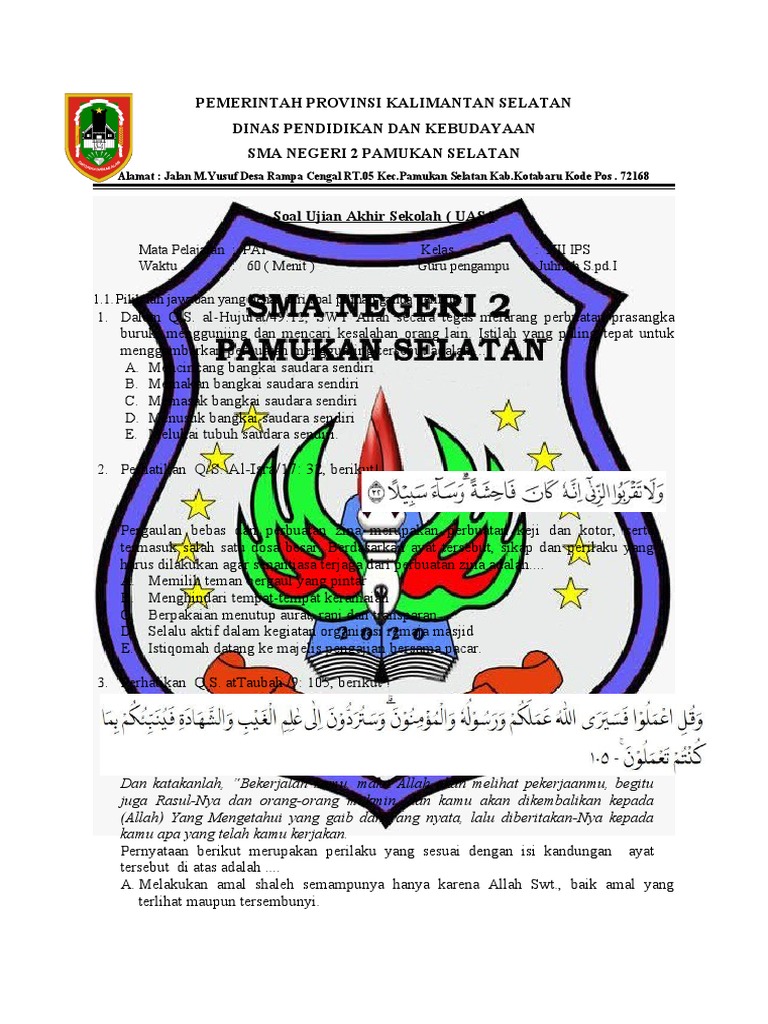 Kop Soal Uas Pai | PDF