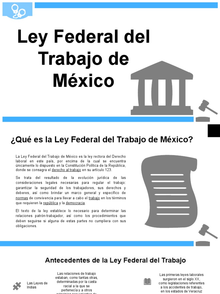 Ley Federal Del Trabajo | Descargar gratis PDF | Derecho laboral | México
