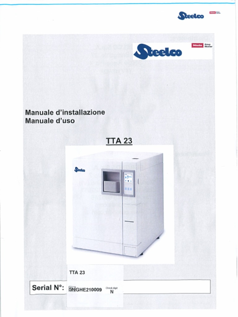 Autoclave Steelco TTA 23 | PDF