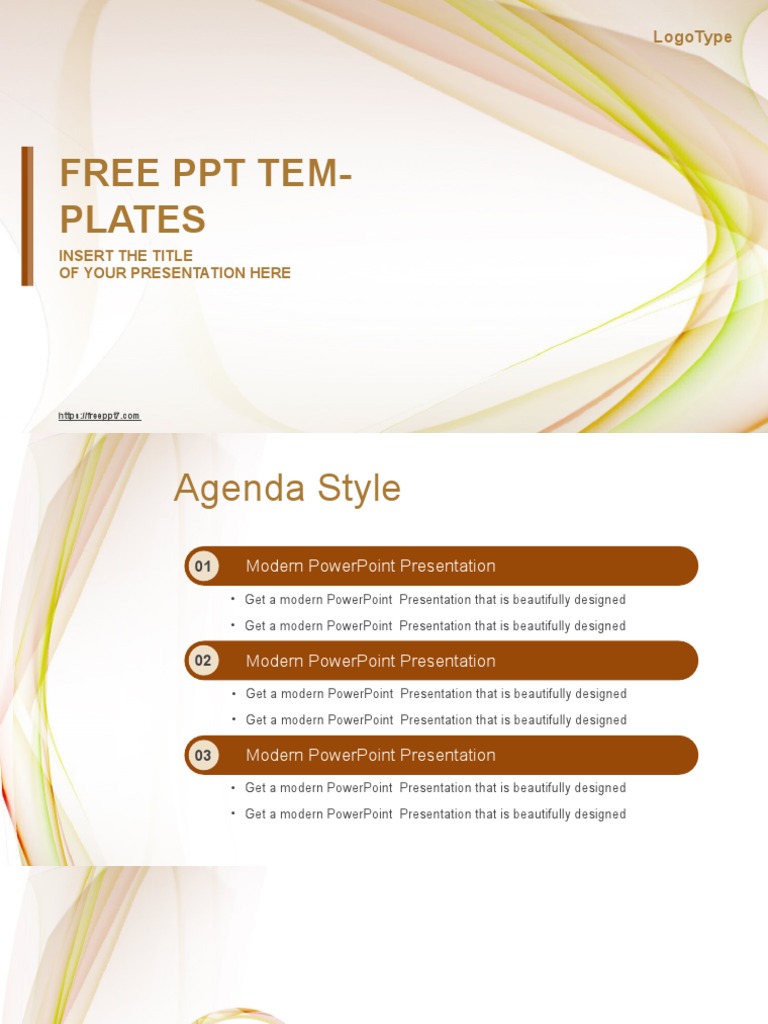 Abstract Wavy Lines Background PowerPoint Template | PDF | Microsoft ...
