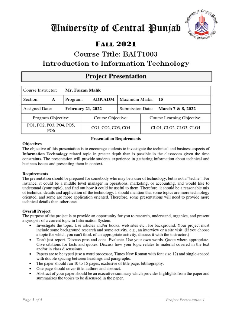 01 - IIT-ADP - Adm - Projects Presentation | PDF | System | Abstract ...