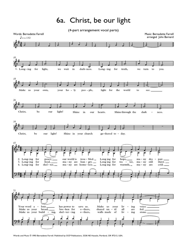 Christ Be Our Light Vocal Parts | PDF