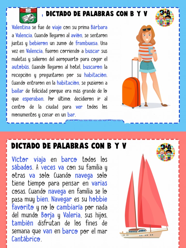 Dictado de Palabras con B y V para Niños | PDF | Arte | Clásicos