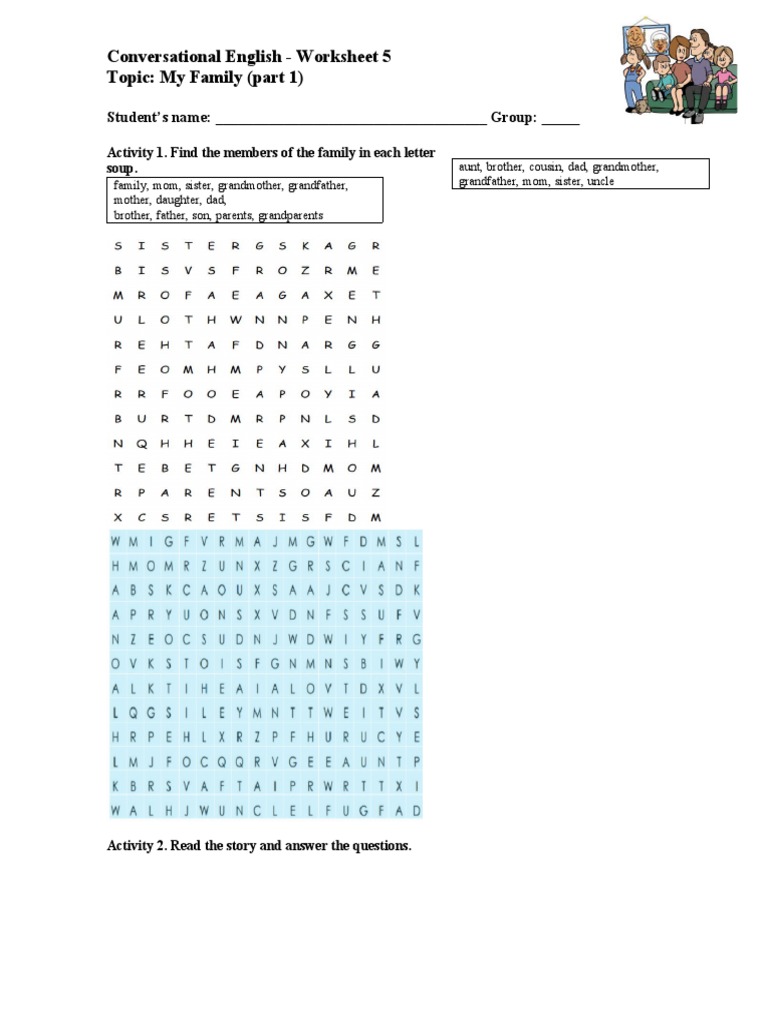 Worksheet 5 - My Family (Part 1) | PDF | Grandparent