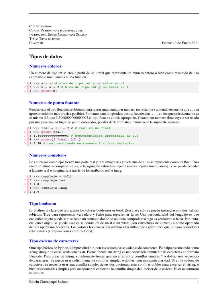 Clase 01 Python Pdf Python Lenguaje De Programación Cadena 