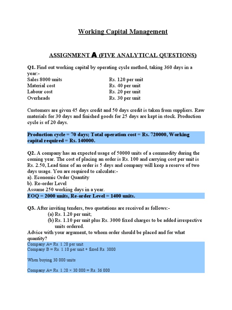 Working Capital MGT | PDF | Working Capital | Credit