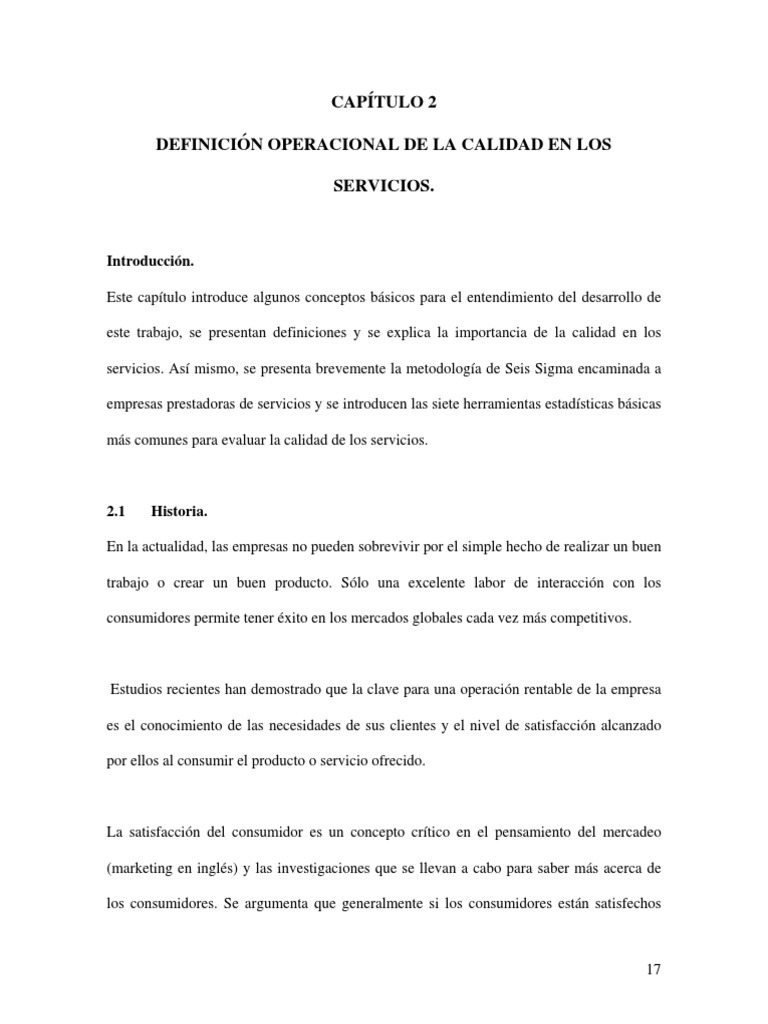 Definicion Operacional de La Calidad en Los Servicios | PDF | Calidad ...