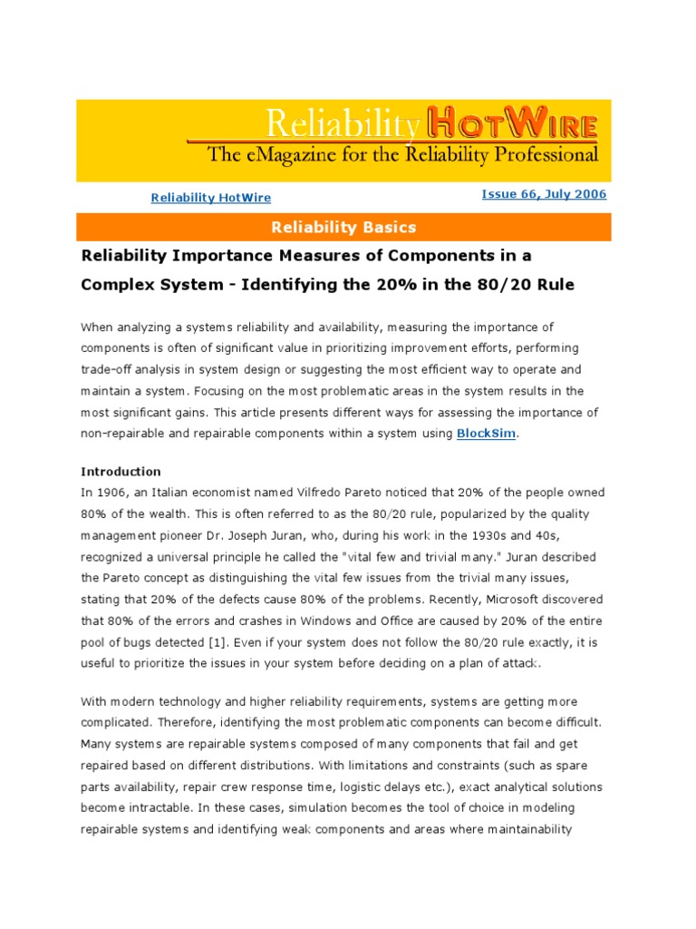 Reliability HotWire | PDF | Reliability Engineering | Systems Science