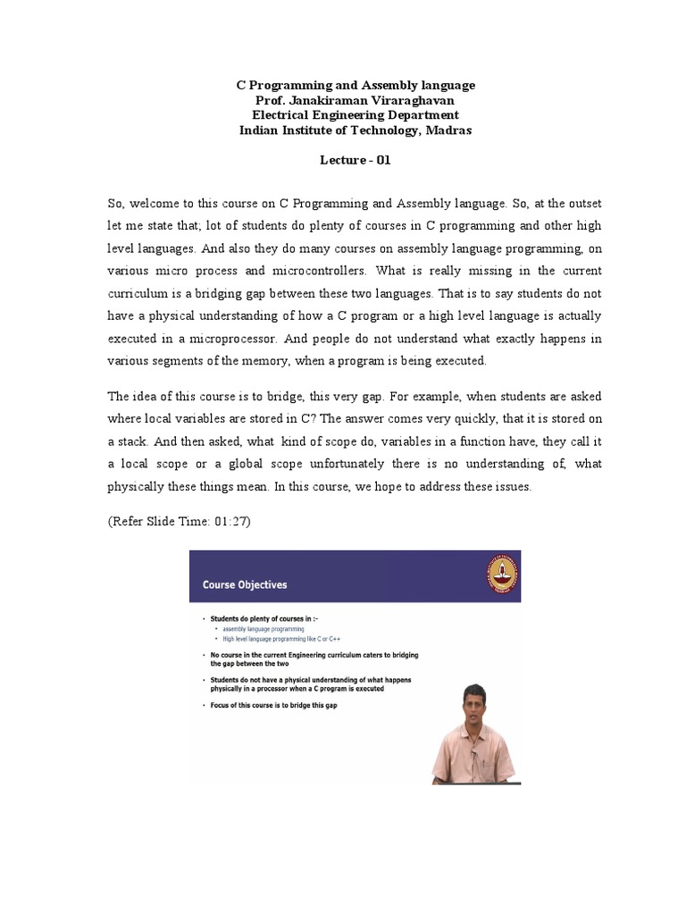 Bridging the Gap Between C Programming and Assembly Language Through Practical Examples | PDF ...