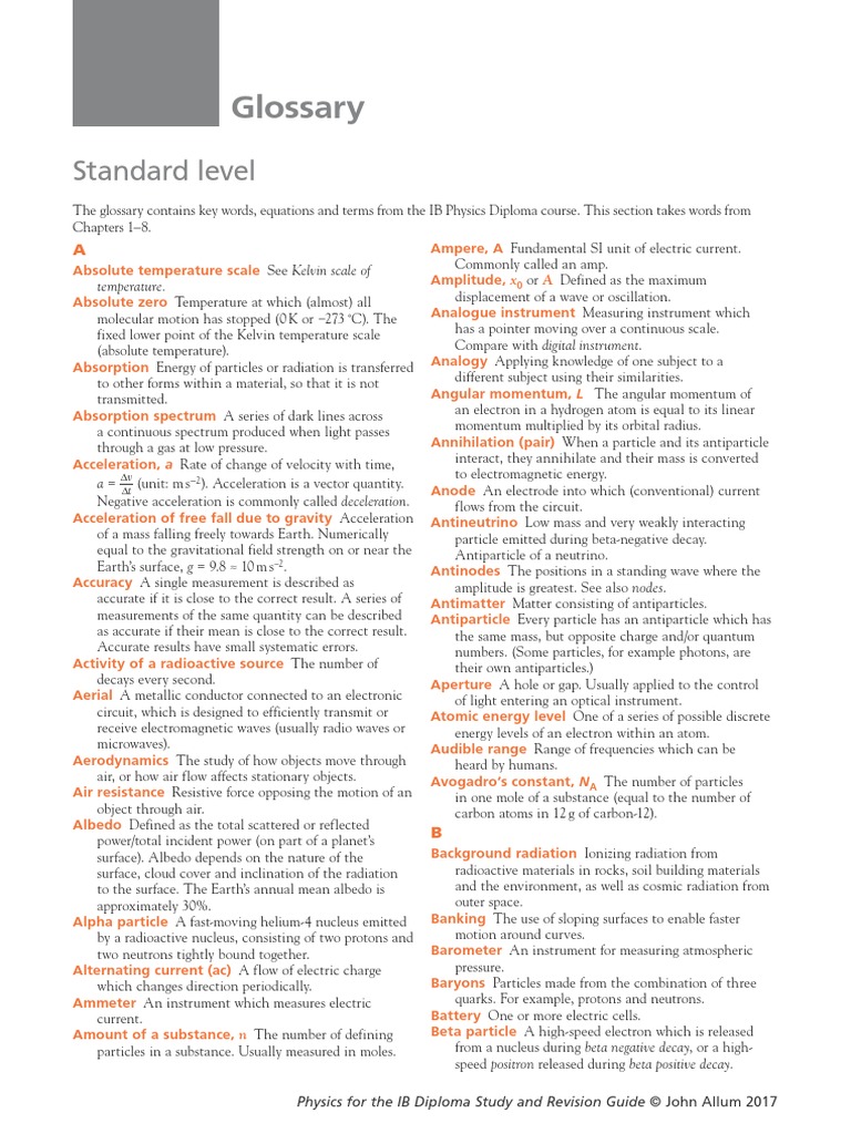Physics Glossary | PDF | Electromagnetic Radiation | Radioactive Decay