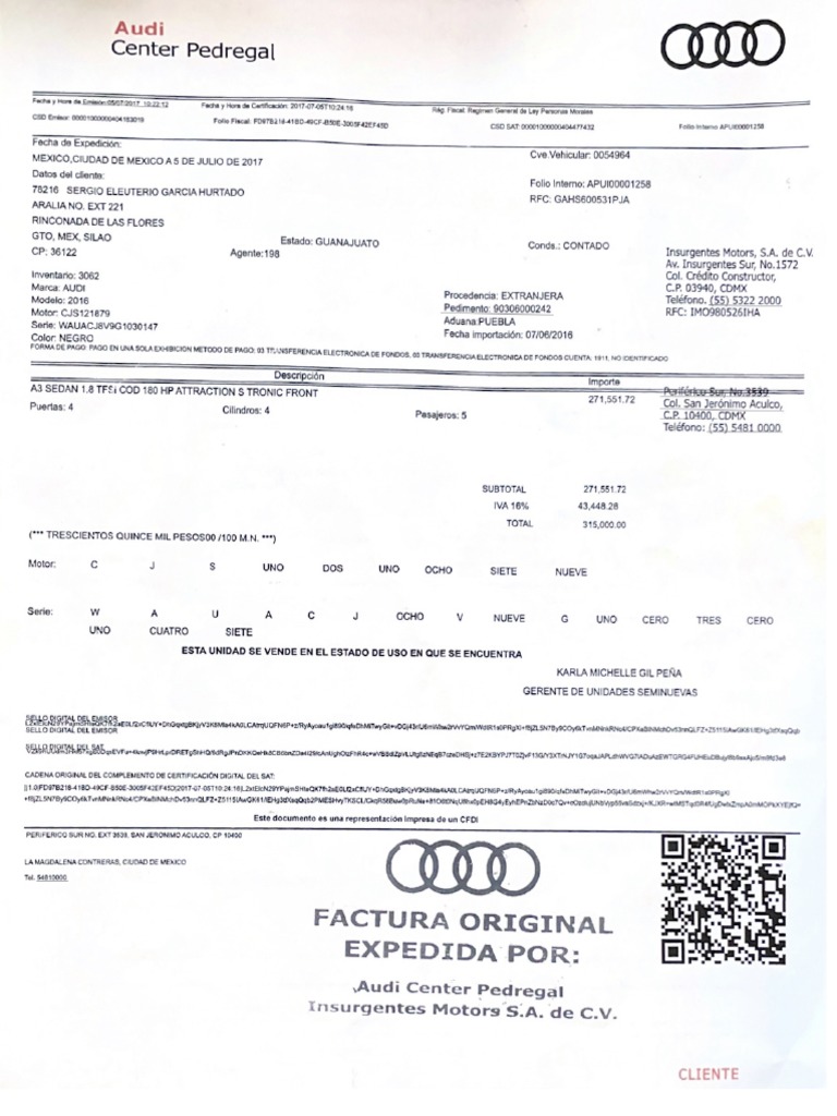 Factura Audi | PDF