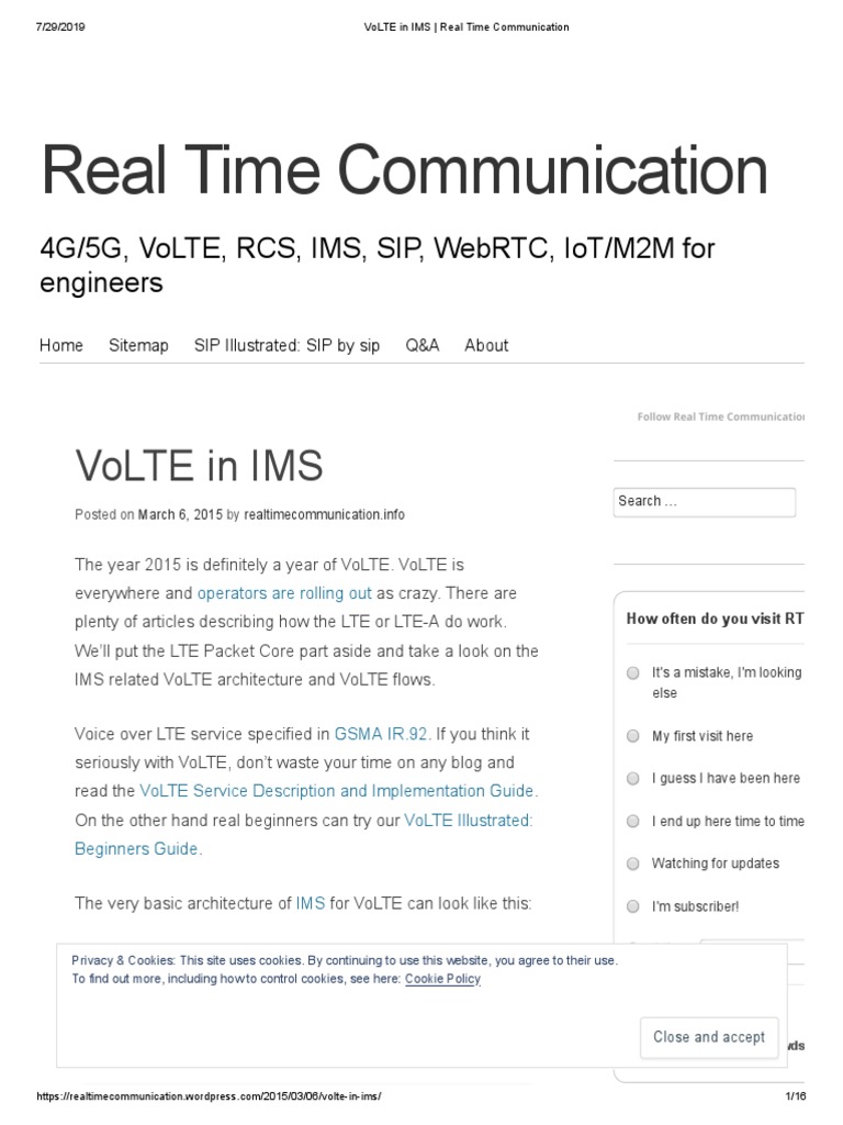 VoLTE in IMS - Real Time Communication | PDF | Ip Multimedia Subsystem ...