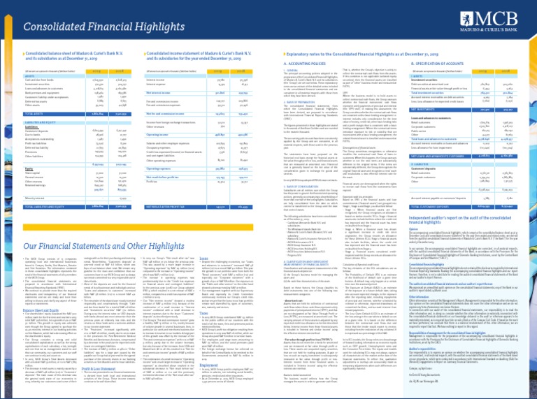 MCB Financials 2019 - English | PDF | Financial Statement | Equity ...