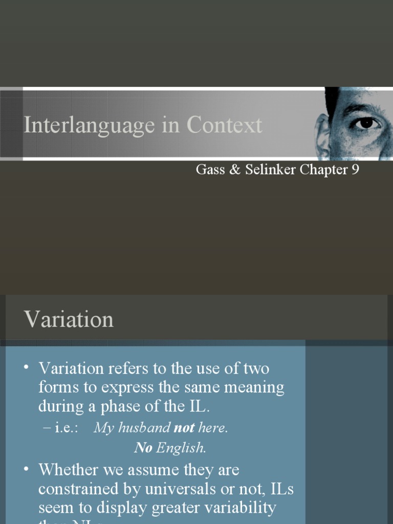 Interlanguage in Context: Gass & Selinker Chapter 9 | PDF | Second ...