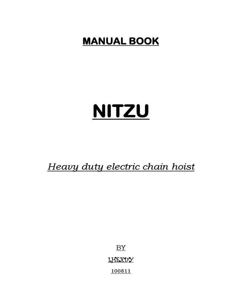 Manual Nitzu Electric Chain Hoist | PDF | Sains & Matematika ...