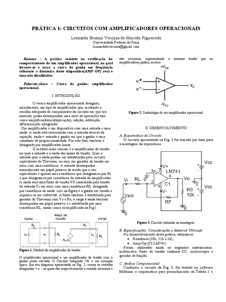 Circuitos Com Amplificadores Operacionais | PDF | Amplificador ...