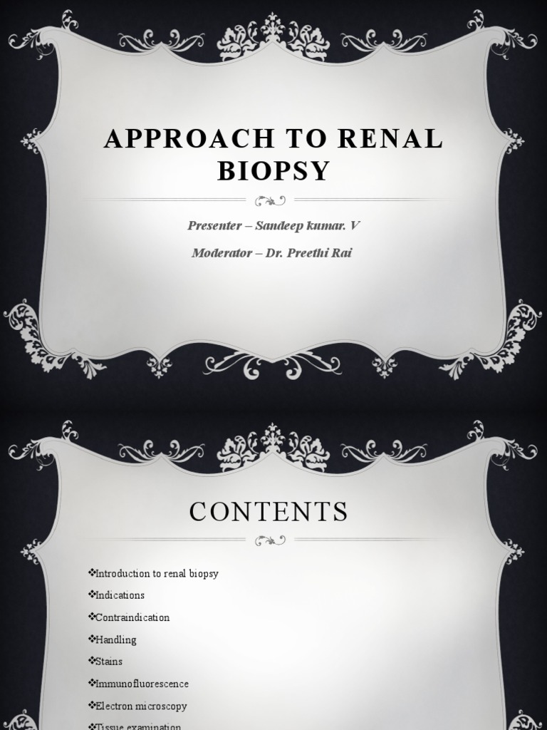 Renal Biopsy: Indications & Analysis | PDF | Kidney Disease | Kidney