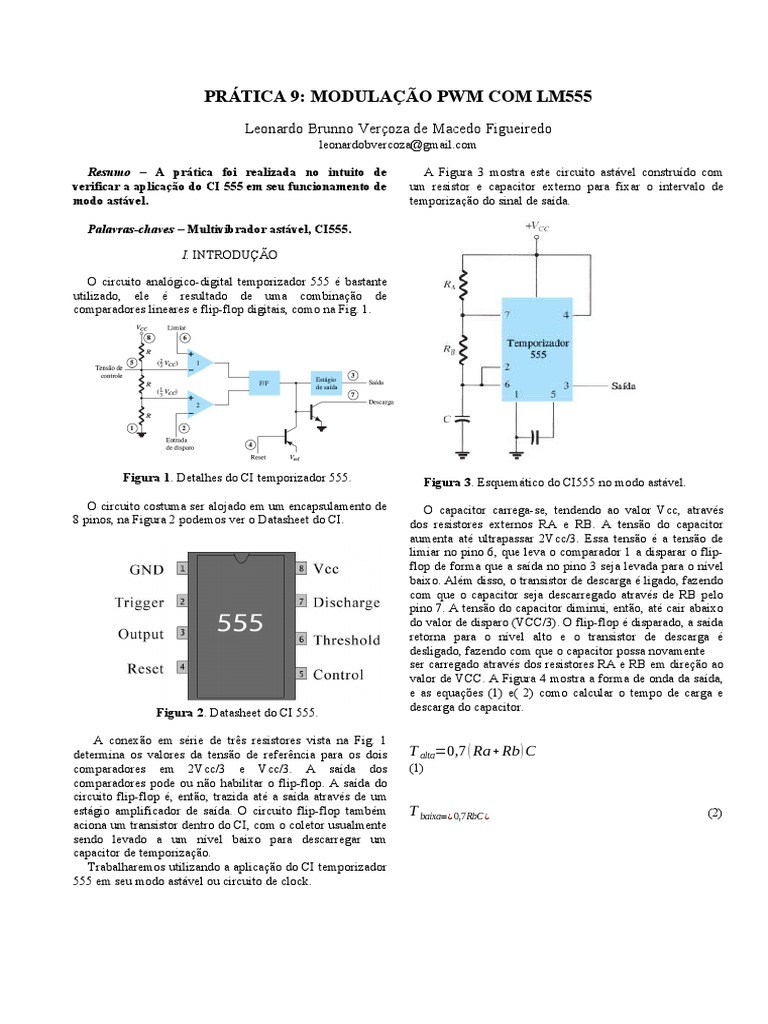Modulação PWM Com LM555 | PDF | Rede elétrica | Capacitor