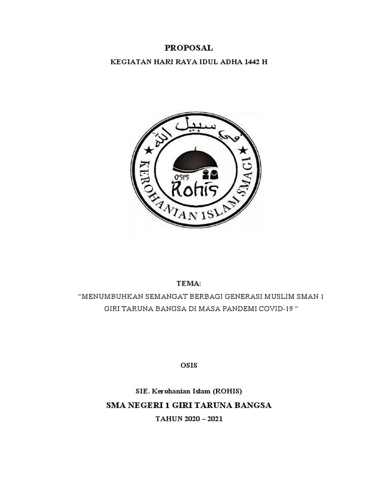PROPOSAL IDUL ADHA 2021 Revisi Gres | PDF | Agama & Spiritualitas