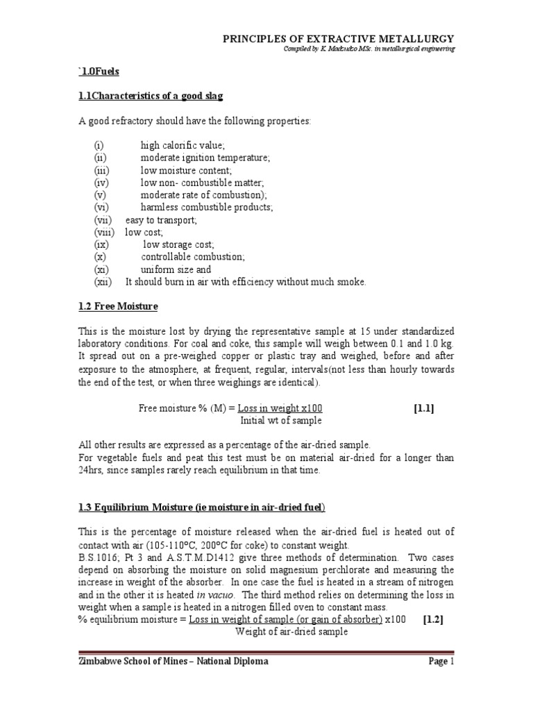 Principles of Extractive Metallurgy - Docx - Copy | PDF | Thermal Expansion | Heat